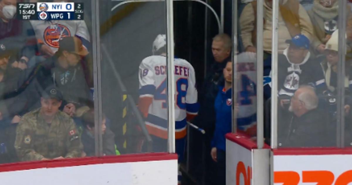 Matthew Schaefer leaves tonight's game with multiple apparent injuries ...