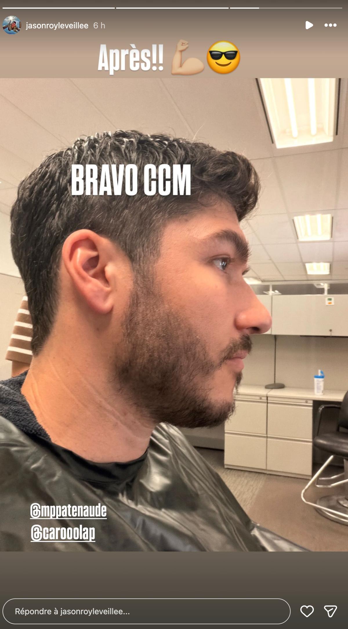 Jason Roy Léveillée a un petit pépin de rasoir juste avant un tournage ...