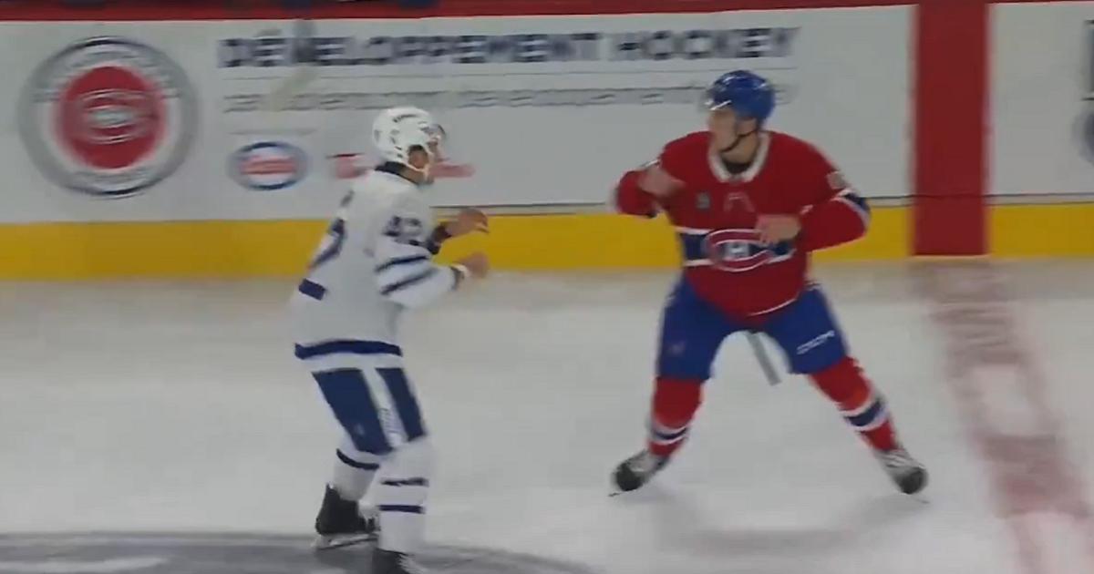 Habs and Leafs prospects drop gloves twice in under 5 minutes. - HockeyFeed